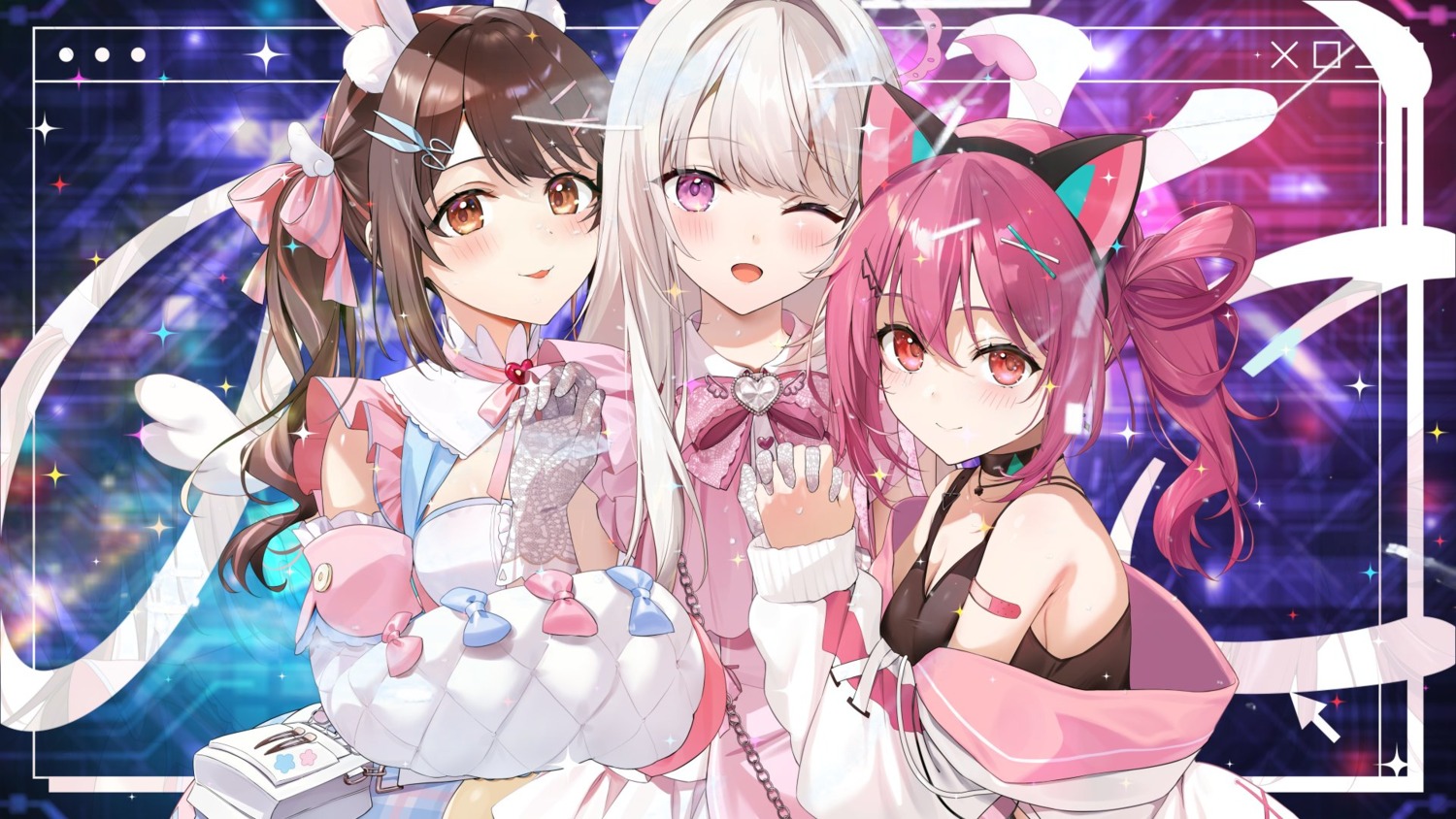 enilis kasumi komo vlash hoshimiya choco kagamia shukuri kamiya neco animal ears bandaid bunny ...